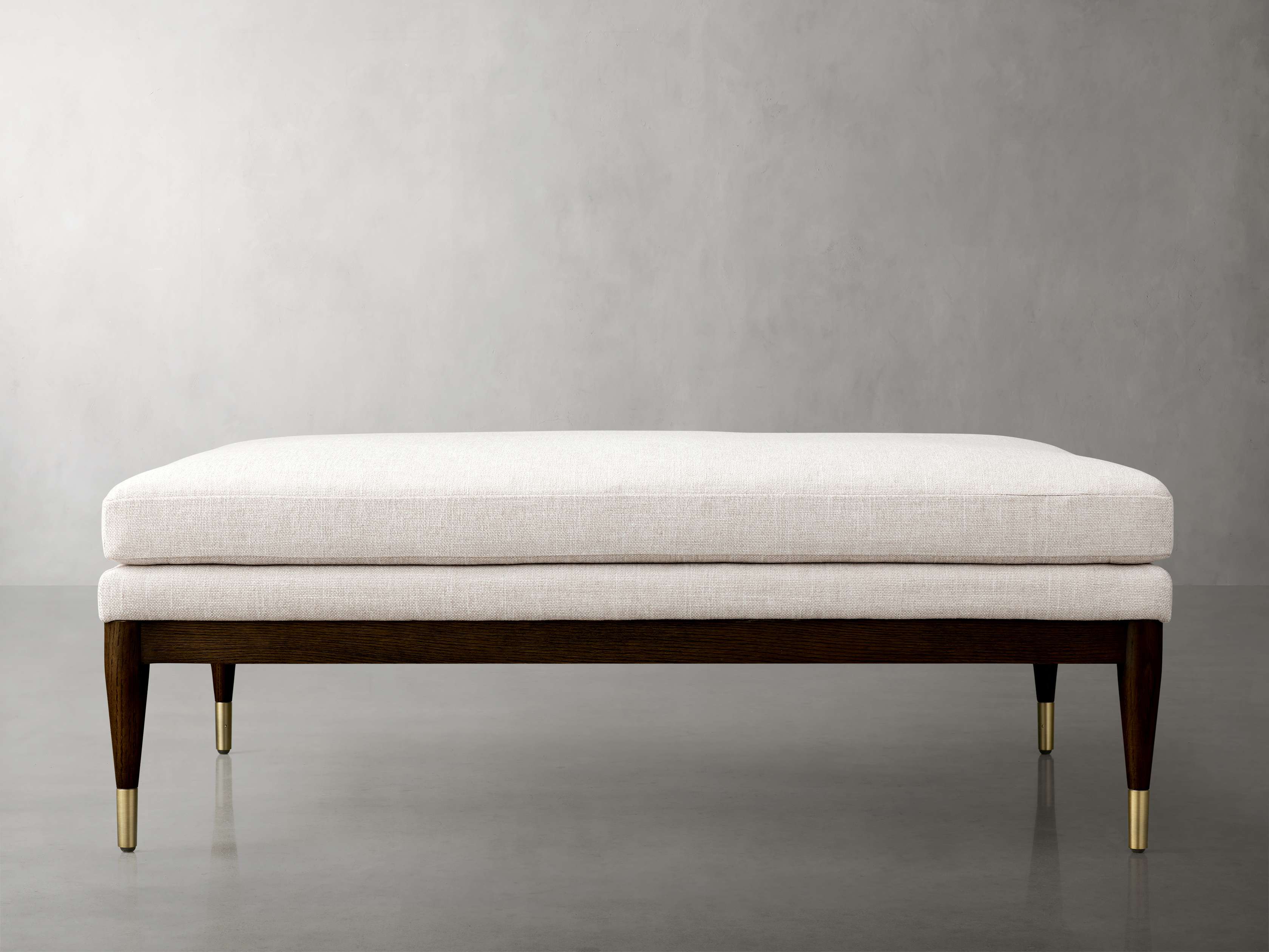 Fisher Ottoman in Upholstered Fabric in Natural Arhaus