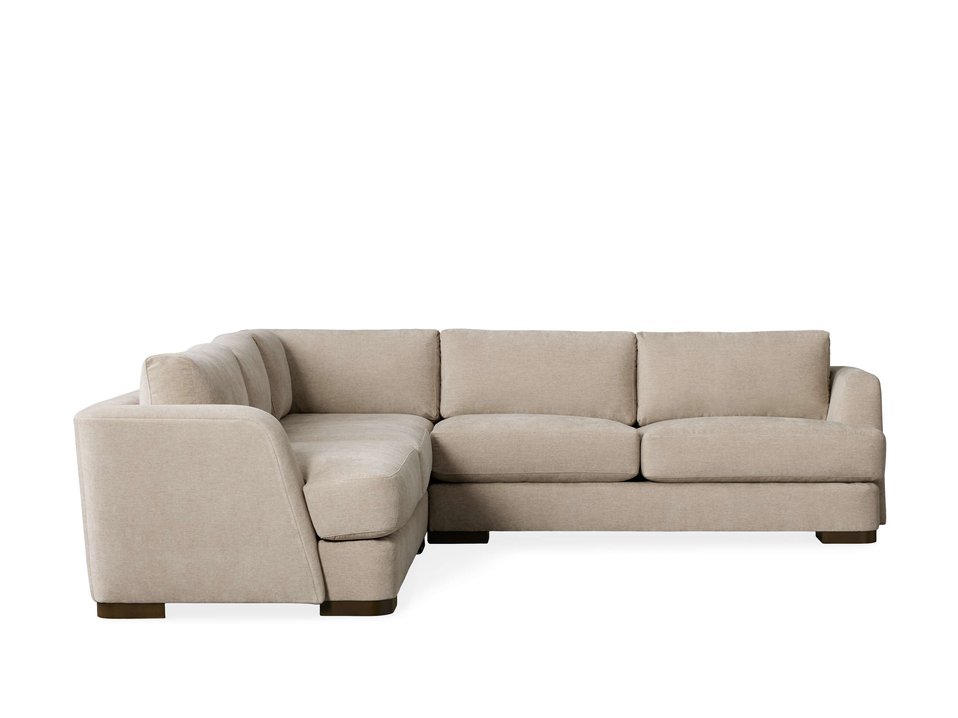 Kayden Three Piece Corner Sectional in Upholstered Fabric in Natural Arhaus