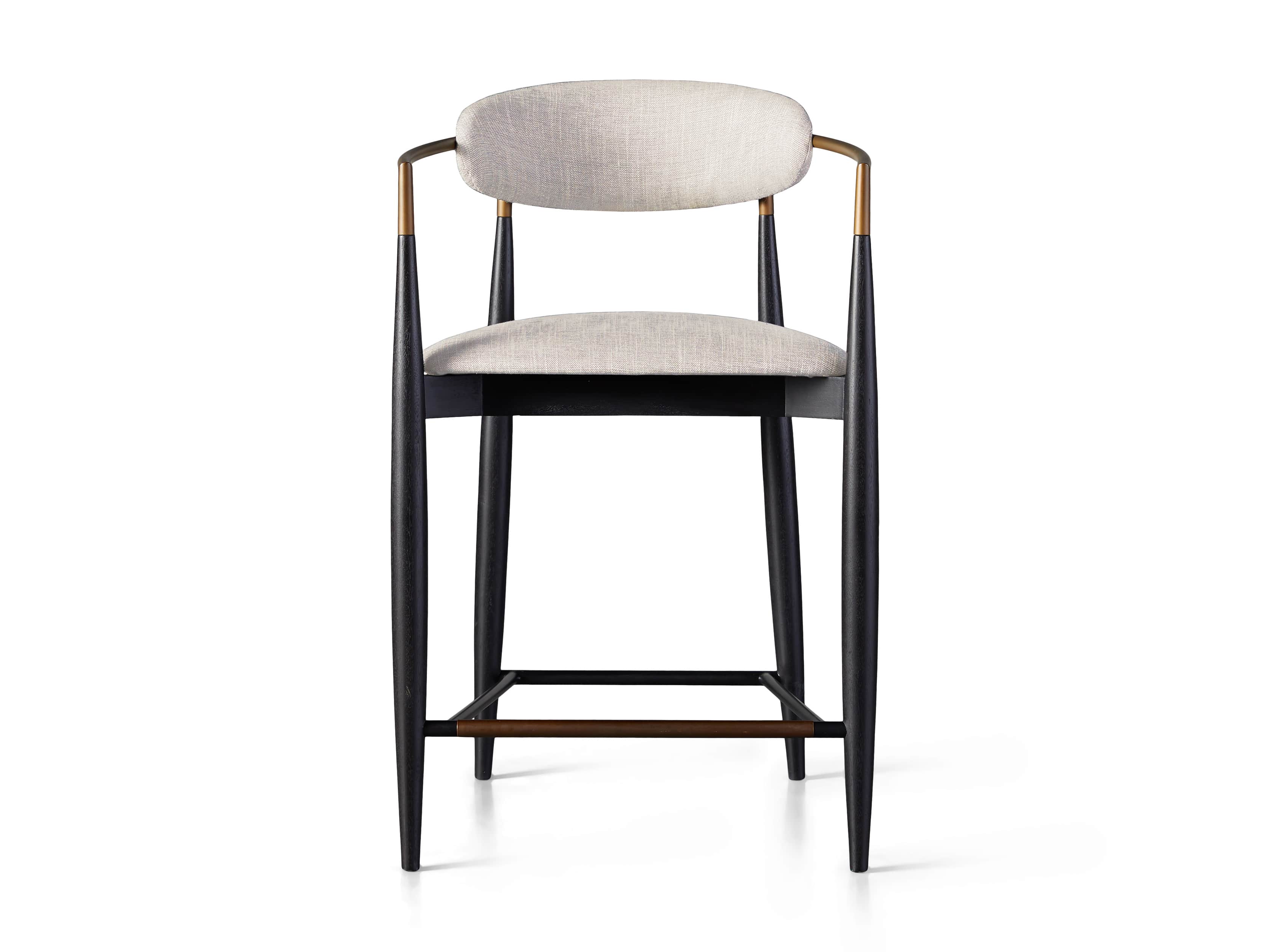 Jagger Stool in Black with Antique Brass Arhaus