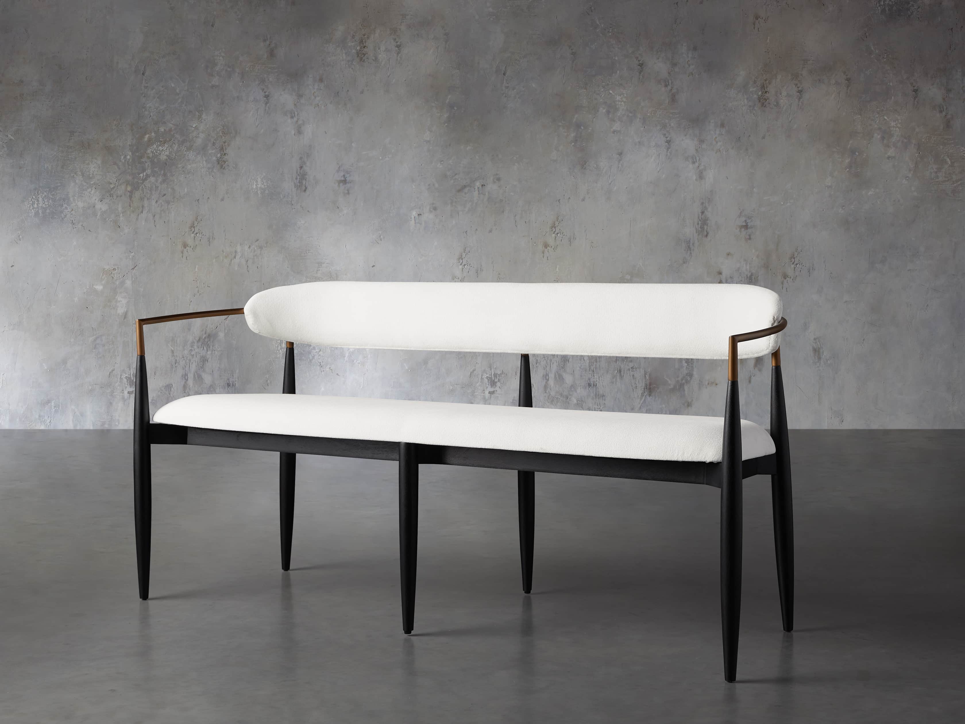 Jagger Dining Bench in Black with Antique Brass Arhaus