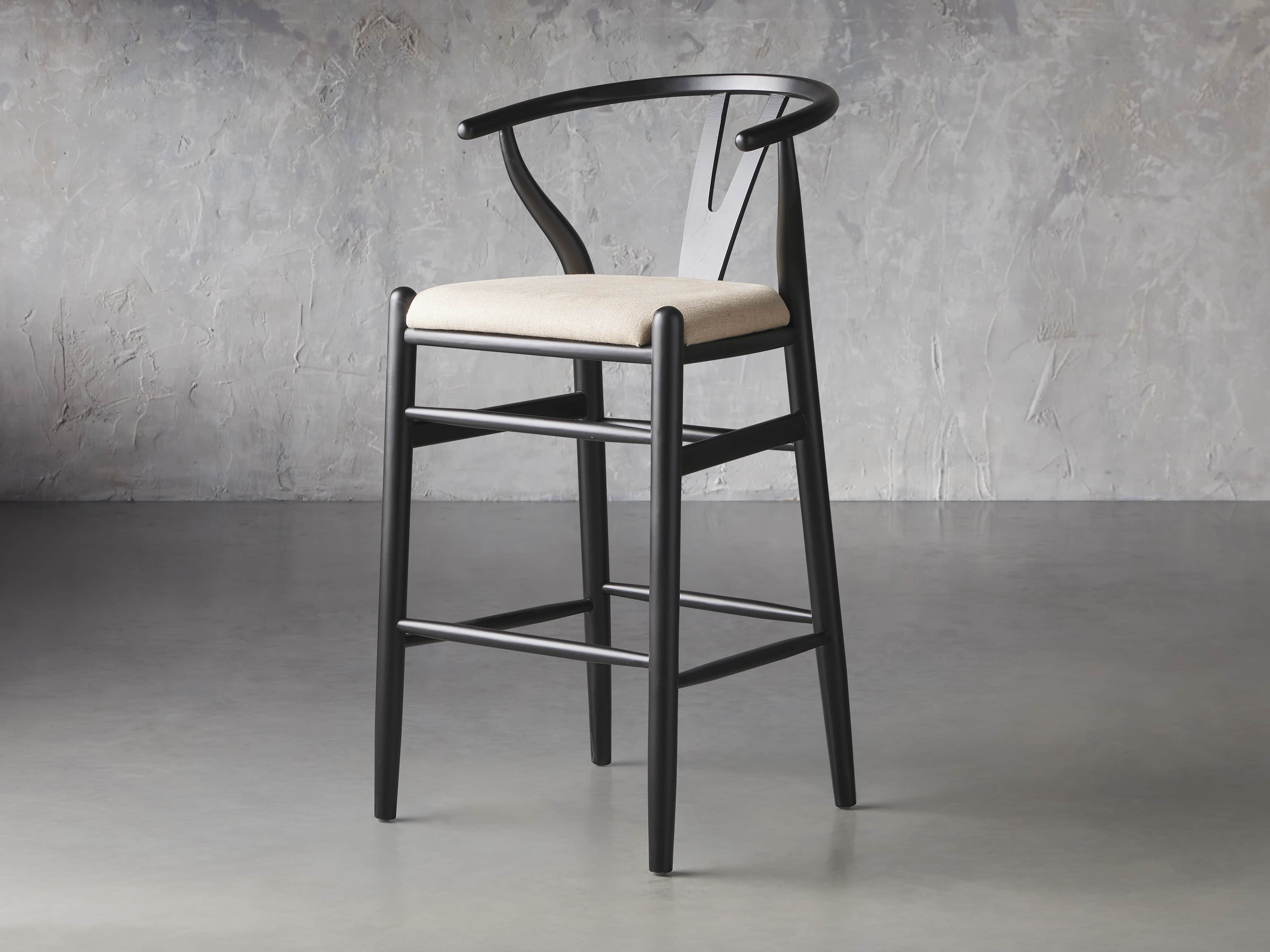 Grey wishbone counter stool store
