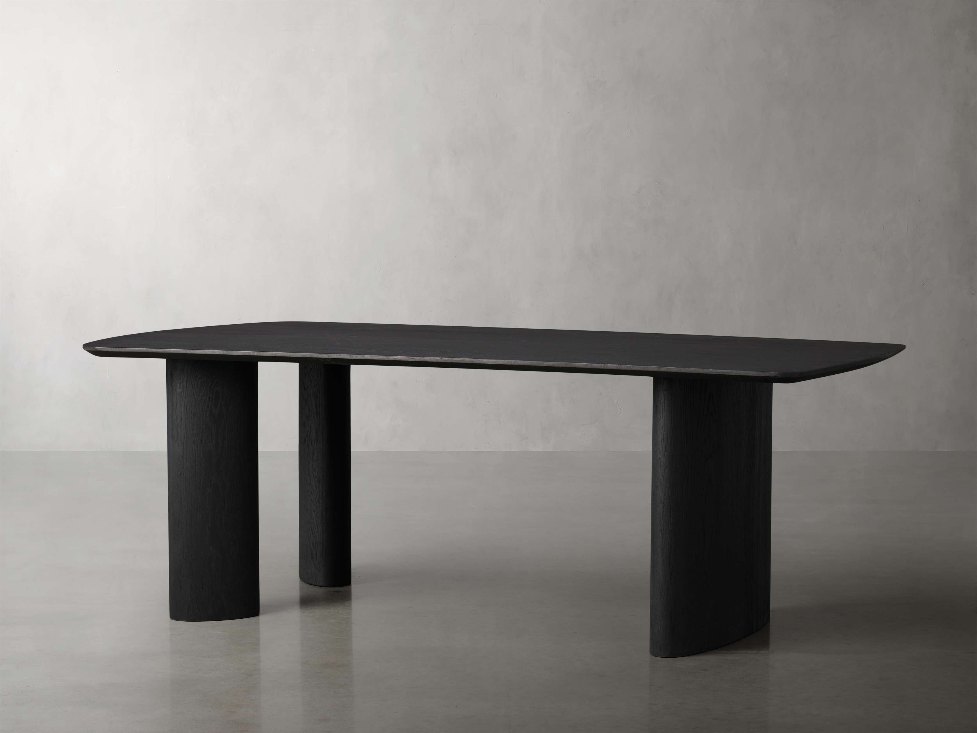 Theo Dining Table in Wood 84 in Black Arhaus