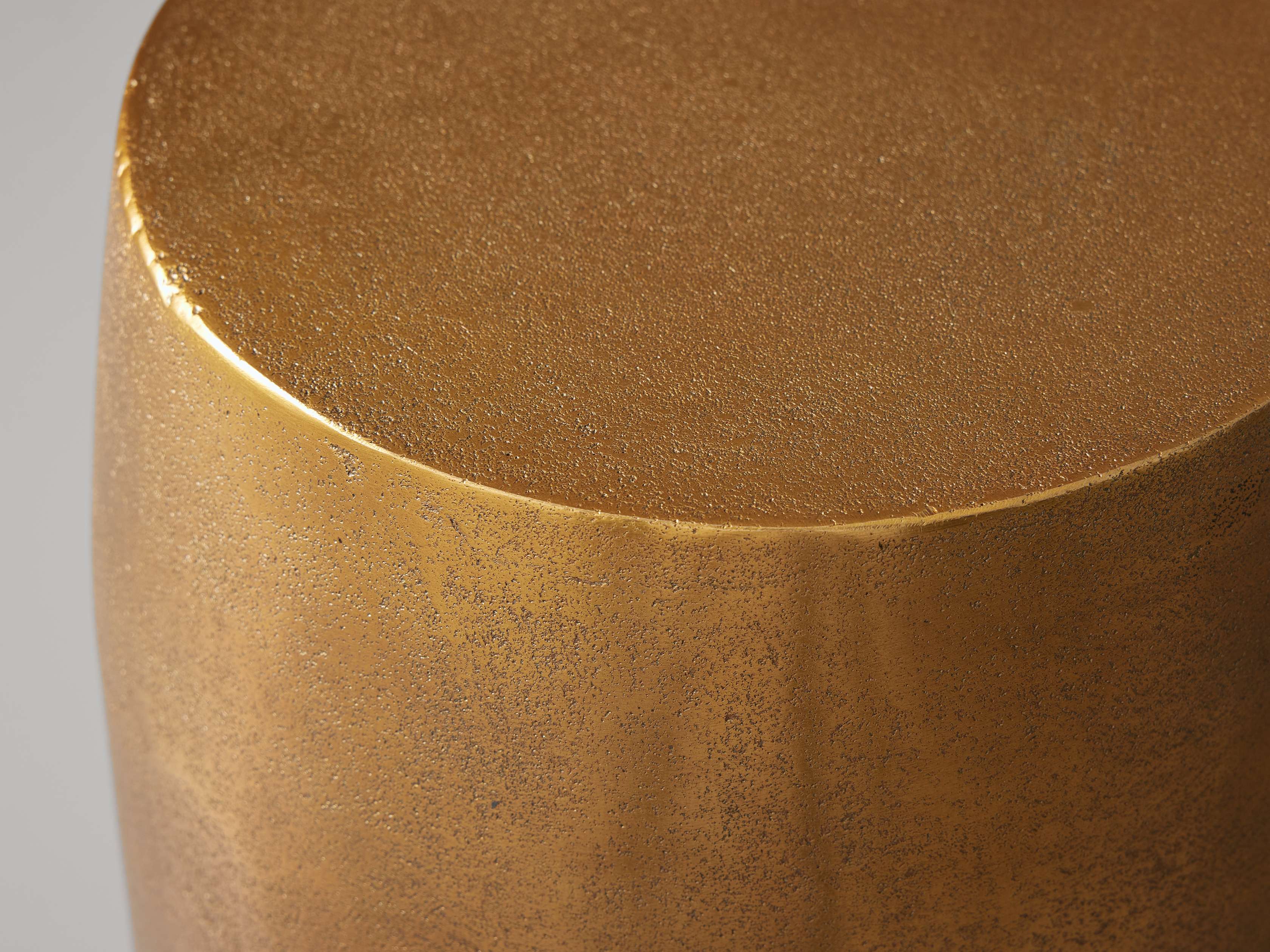 Brass drum end table store