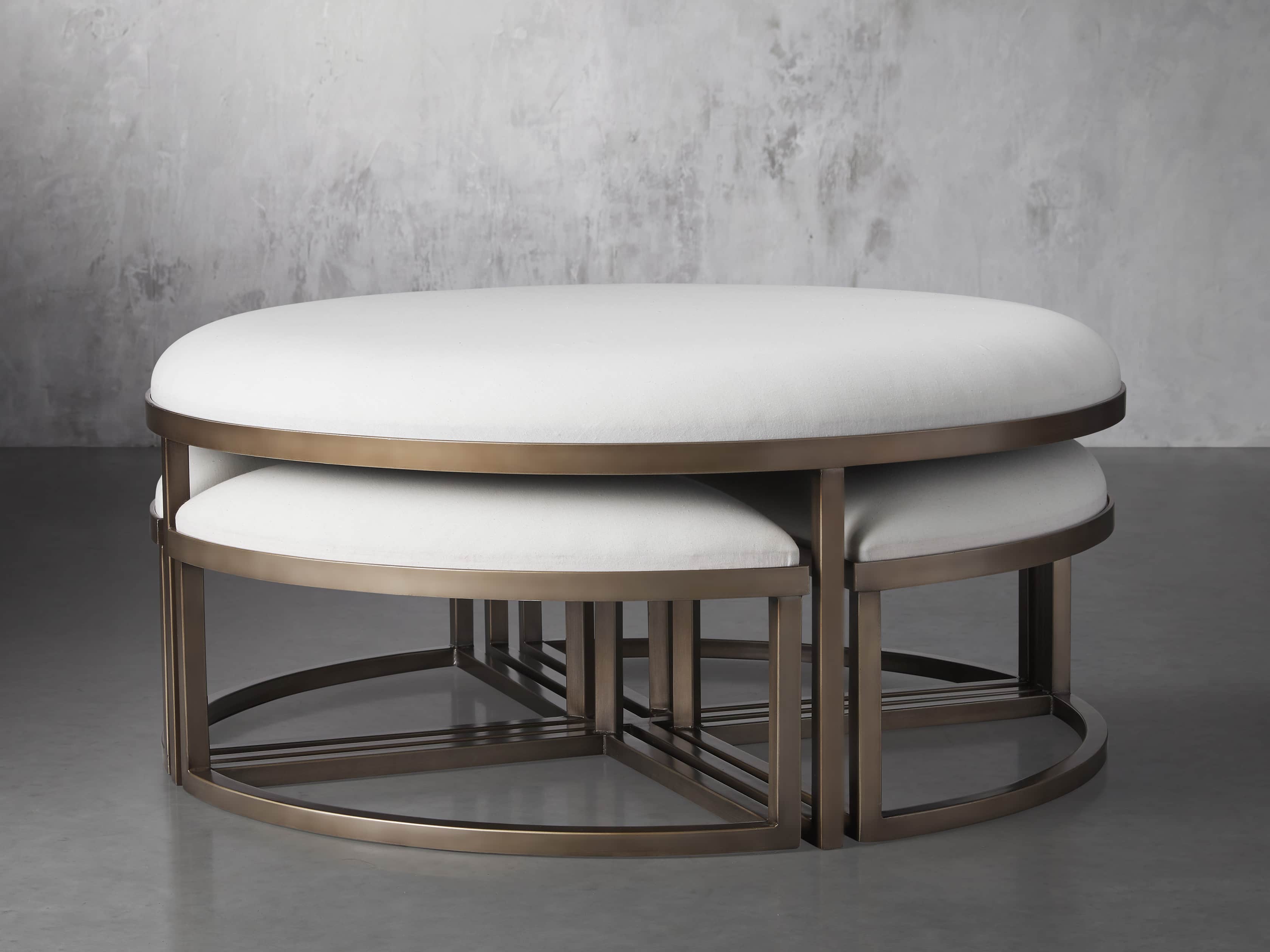 Upholstered coffee table round store