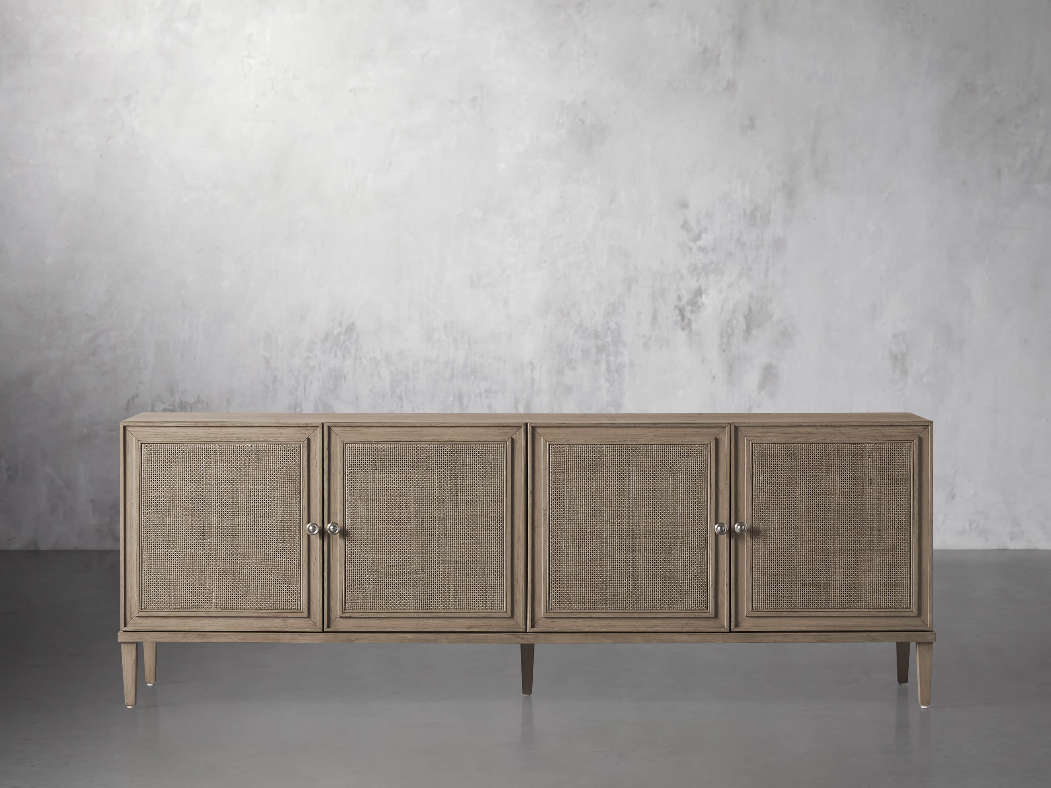 Caned media cabinet store
