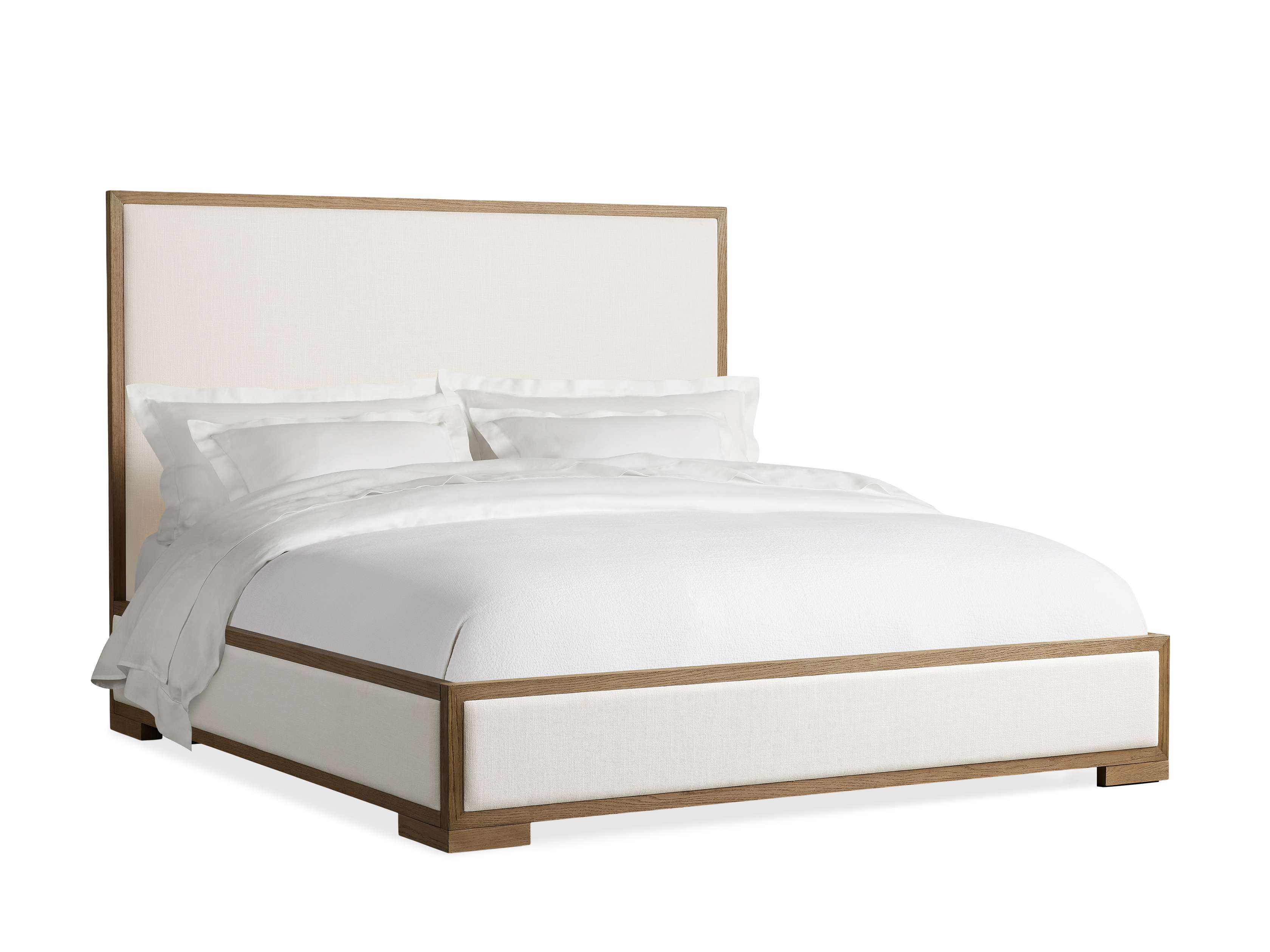 Darien Panel Bed with Low Footboard in Fawn Upholstered Fabric Queen in None Arhaus