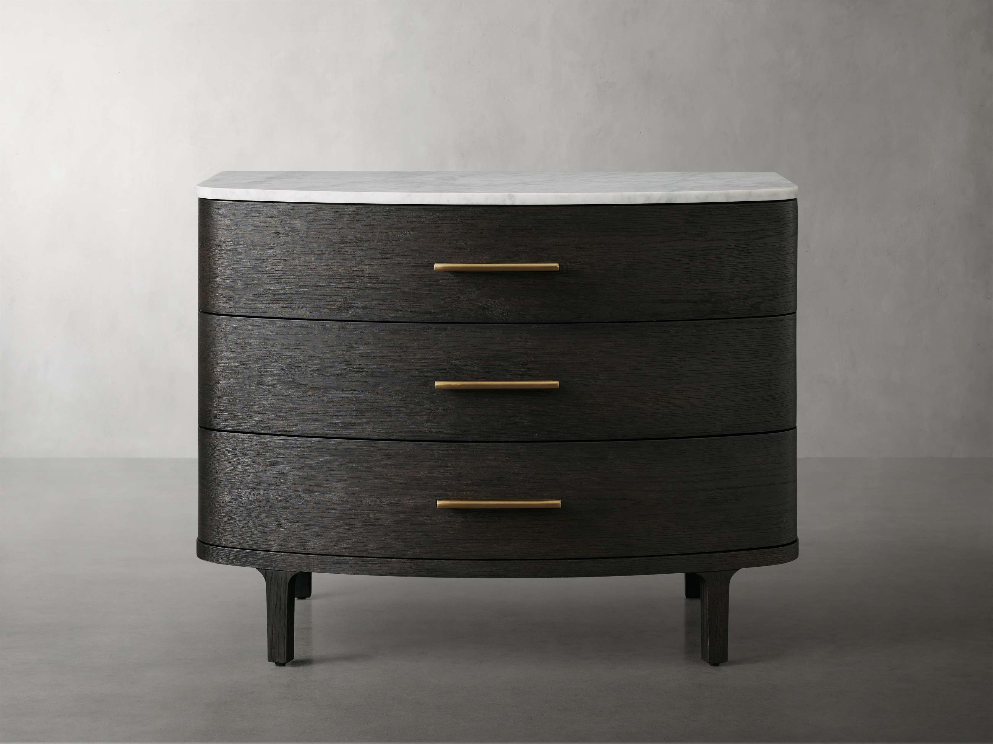Danny Three Drawer Chest in Stone in White Arhaus