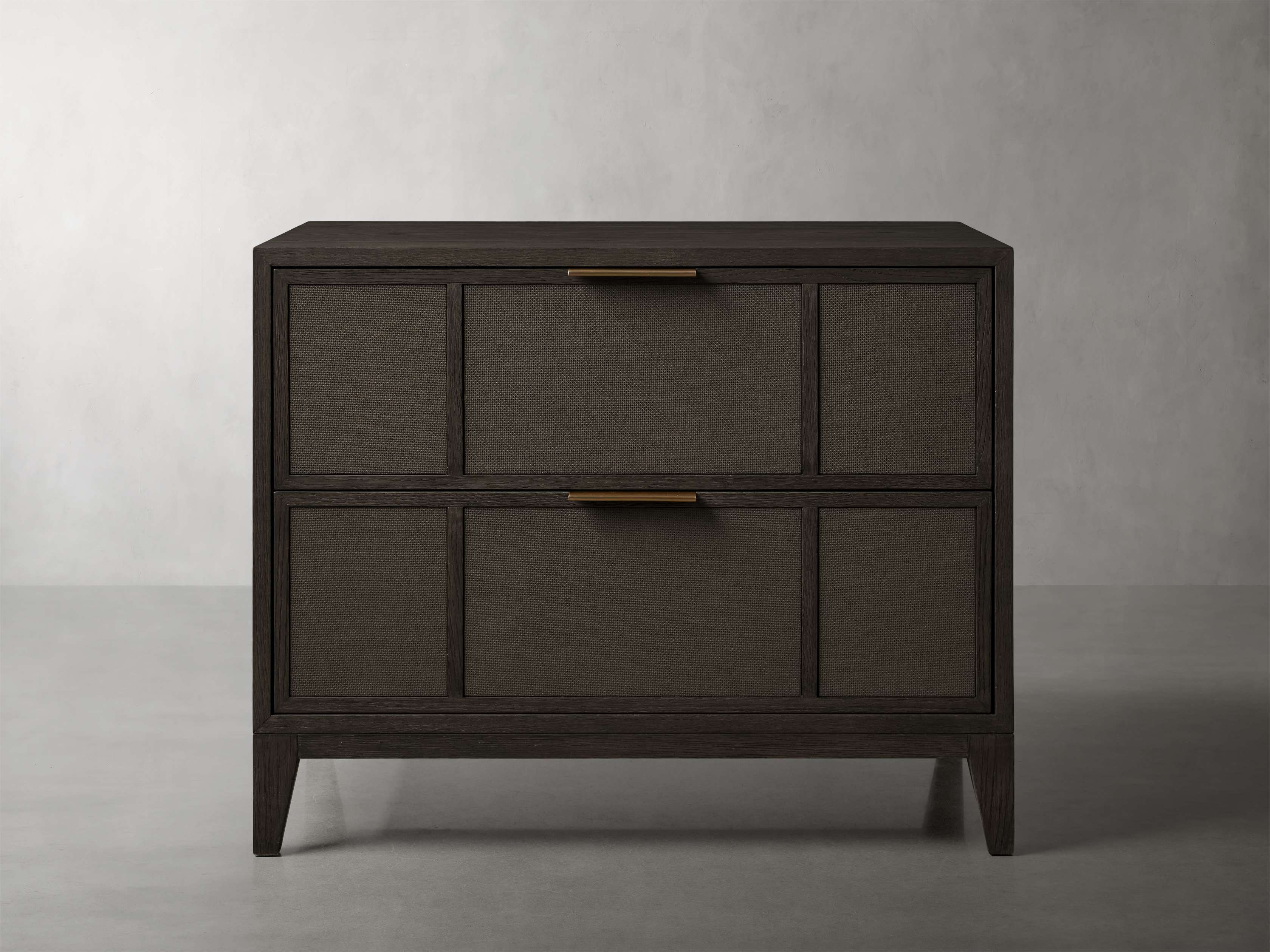 Olina Closed Nightstand in Wood in Black Arhaus