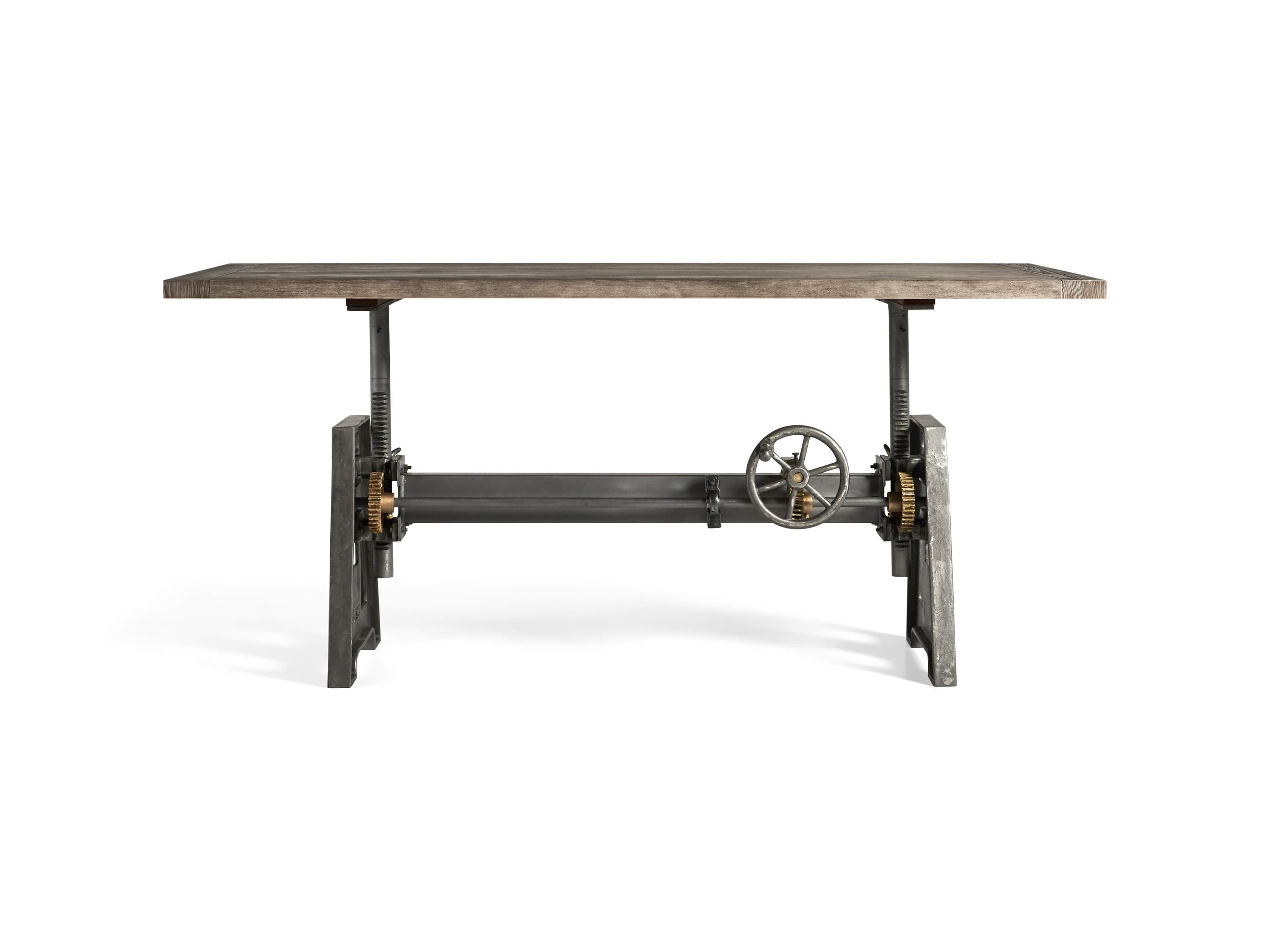 Industrial Crank Desk In Black Rubbed Copper With Glass Top, 49% OFF