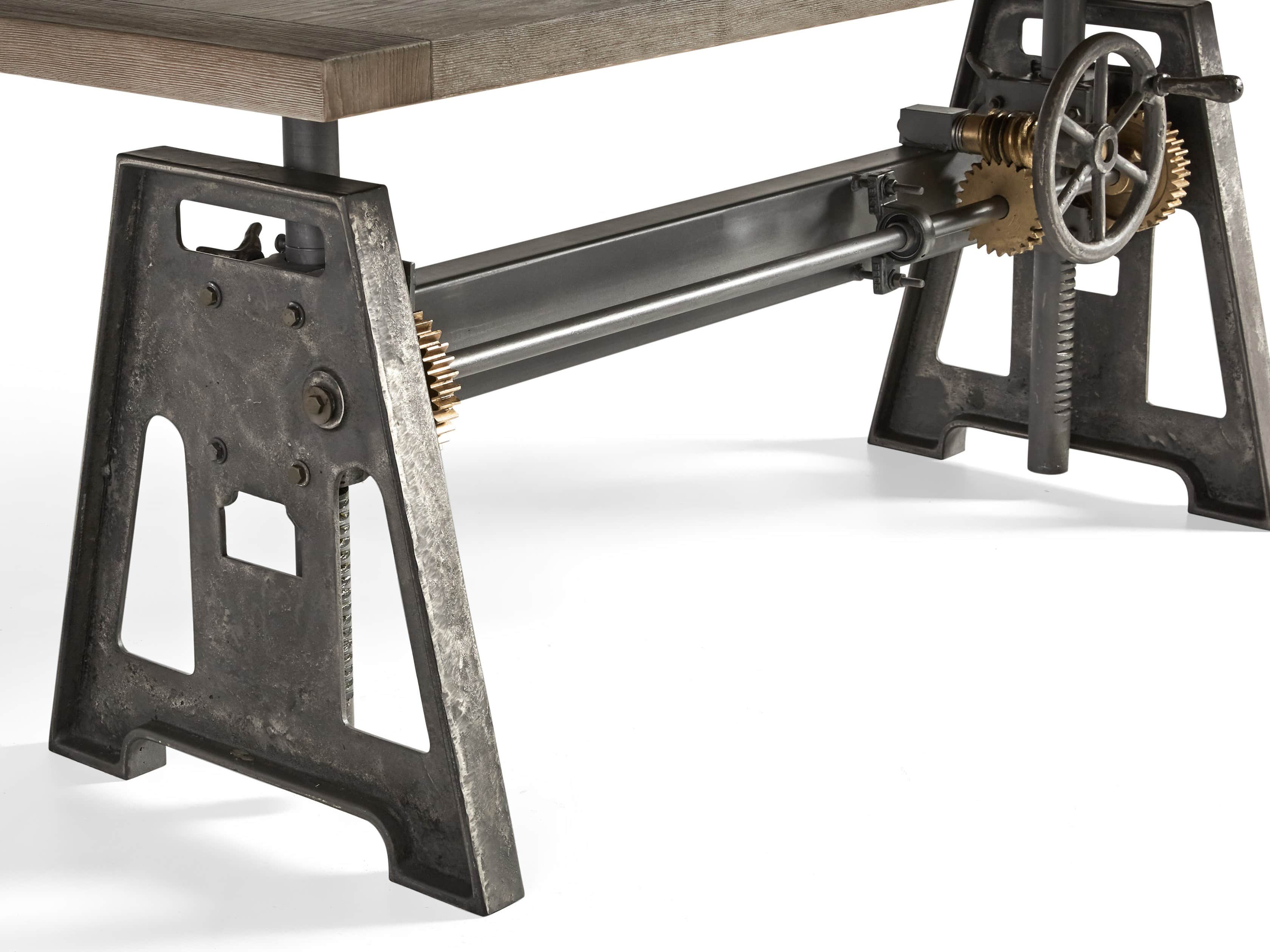 Industrial Crank Desk In Black Rubbed Copper With Glass Top, 49% OFF