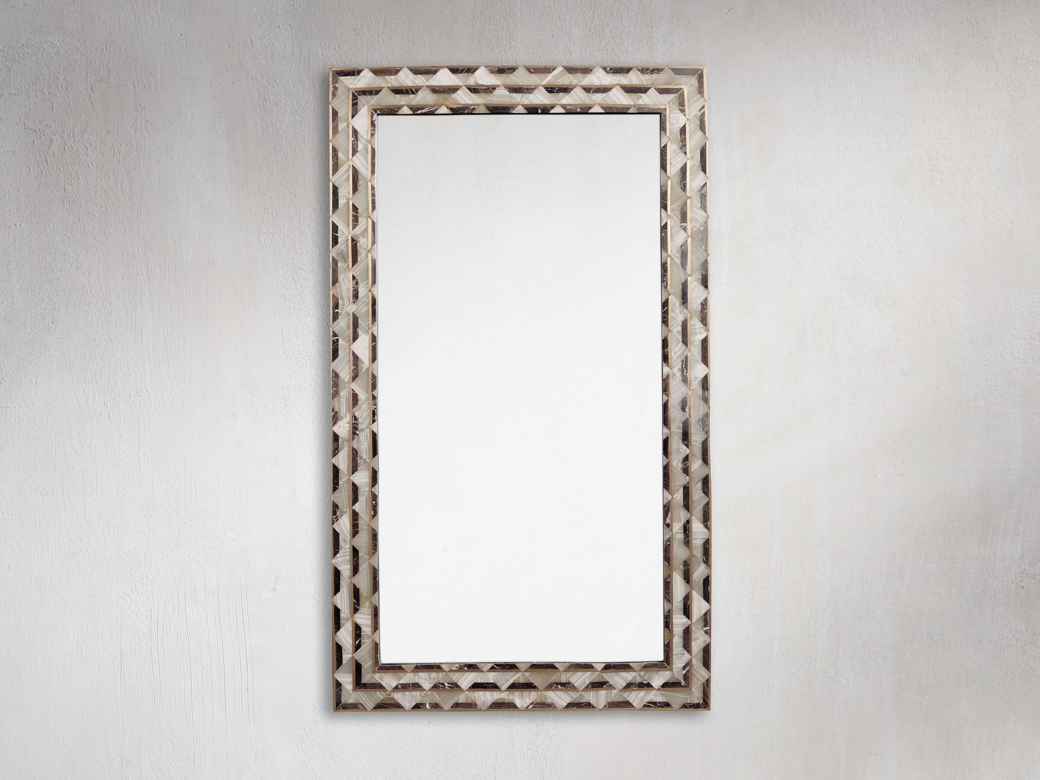 Alaia Wall Mirror in Stone in Brown Arhaus