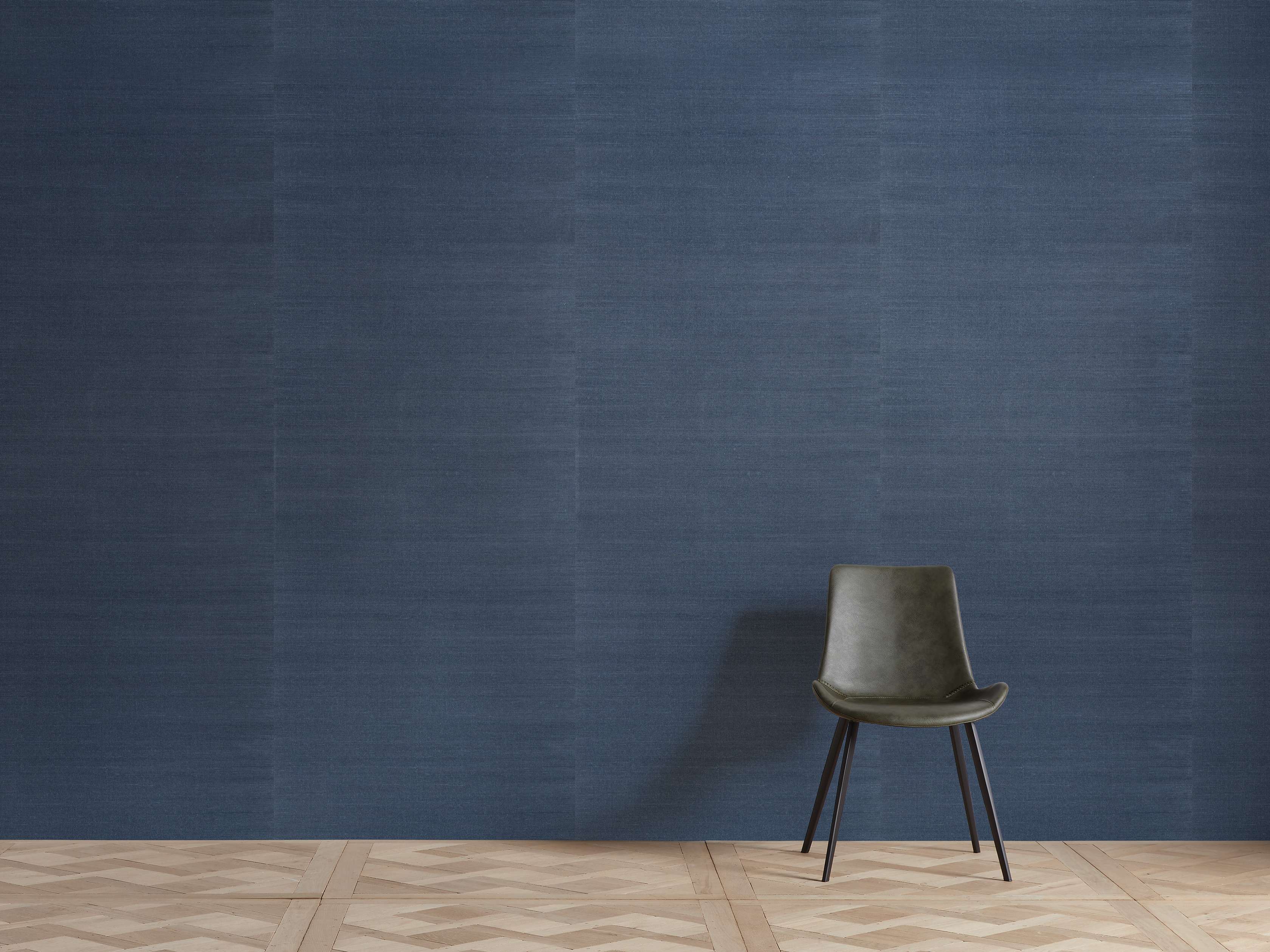 Blue Grasscloth Wallpaper