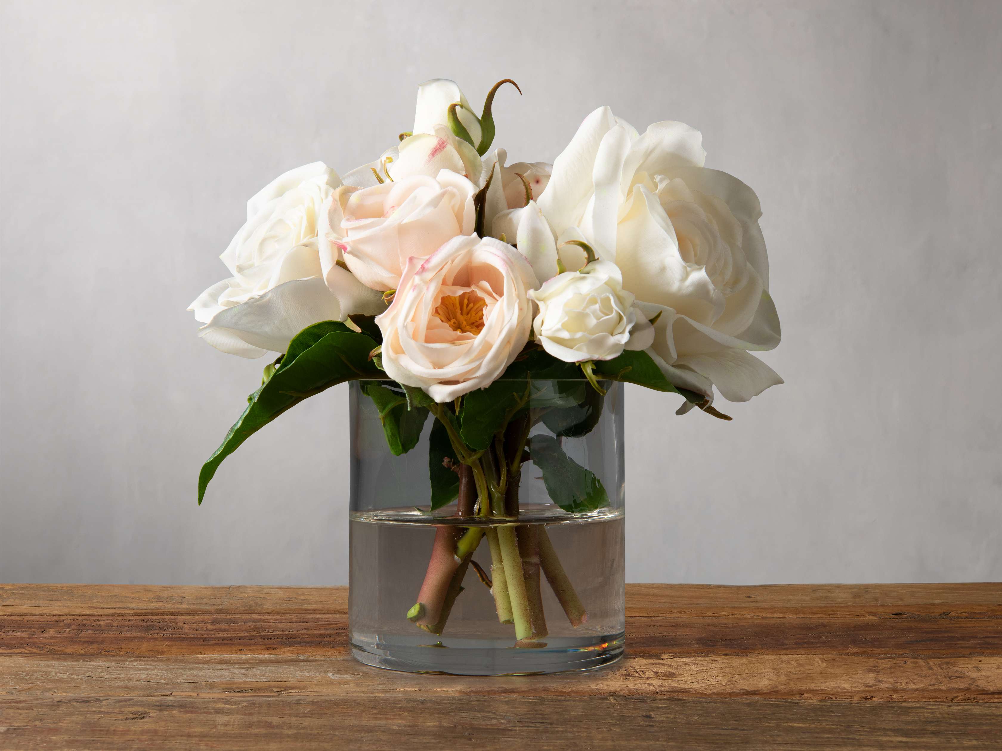 Faux Mixed Roses in Vase Arhaus