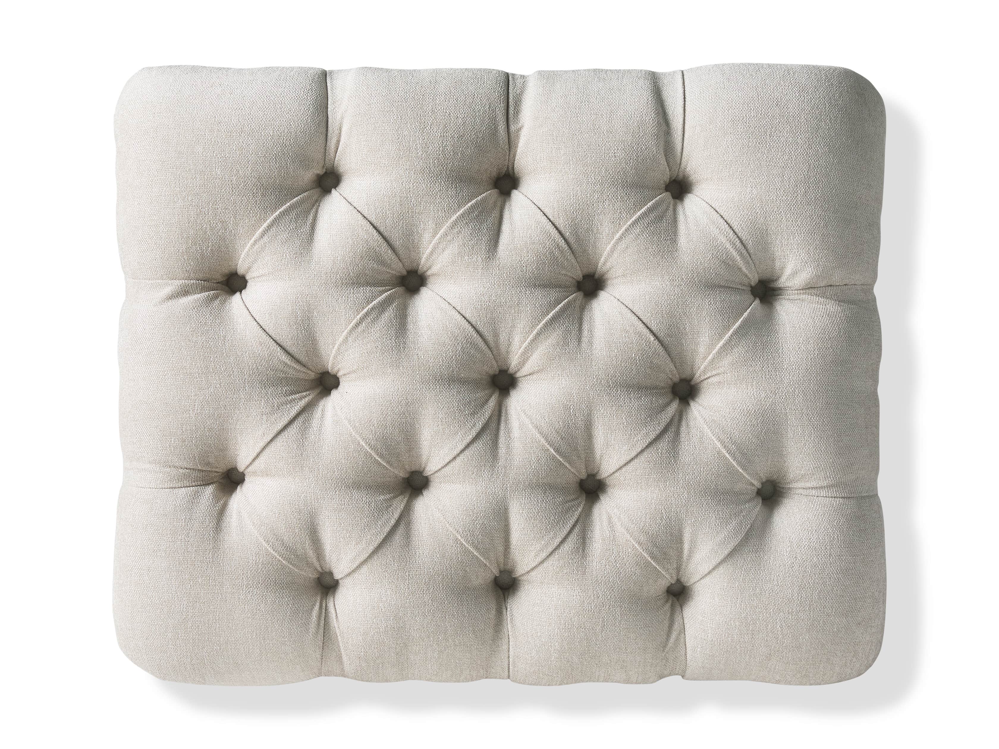 Berwick Ottoman in Upholstered Fabric Tolliver Sand Arhaus